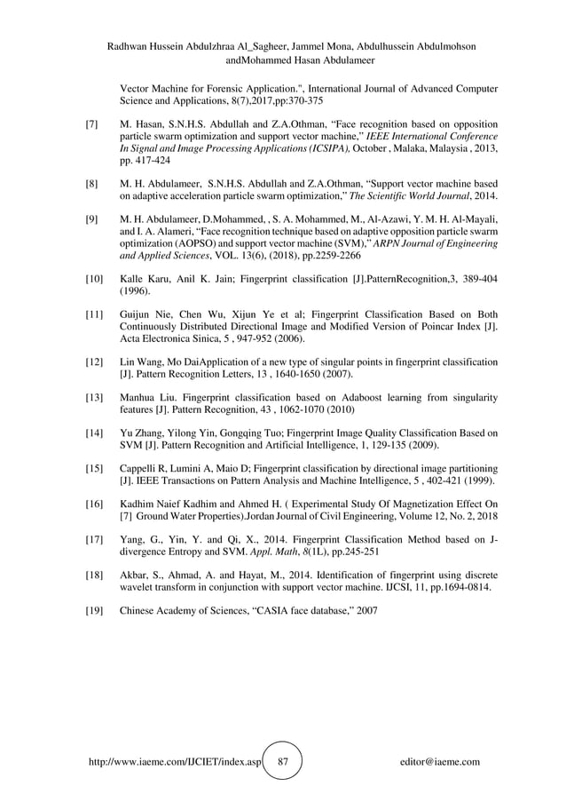 Fingerprint Classification Model Based On New Combination Of Particle Swarm Optimization And