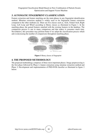 FINGERPRINT CLASSIFICATION MODEL BASED ON NEW COMBINATION OF PARTICLE SWARM OPTIMIZATION AND ...