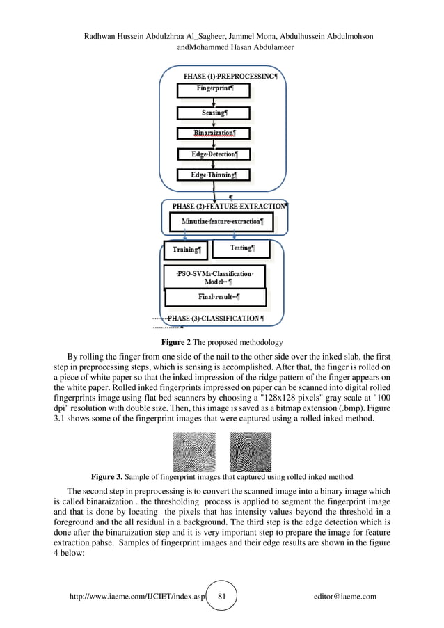FINGERPRINT CLASSIFICATION MODEL BASED ON NEW COMBINATION OF PARTICLE SWARM OPTIMIZATION AND ...