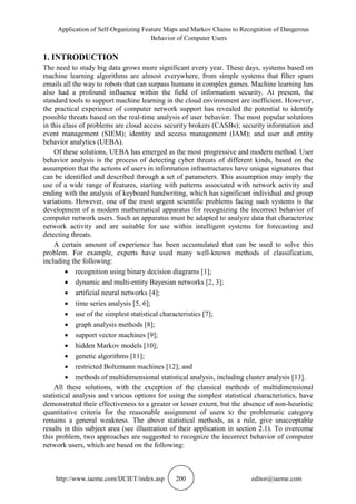 APPLICATION OF SELF-ORGANIZING FEATURE MAPS AND MARKOV CHAINS TO RECOGNITION OF DANGEROUS ...