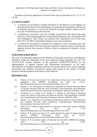 APPLICATION OF SELF-ORGANIZING FEATURE MAPS AND MARKOV CHAINS TO RECOGNITION OF DANGEROUS ...