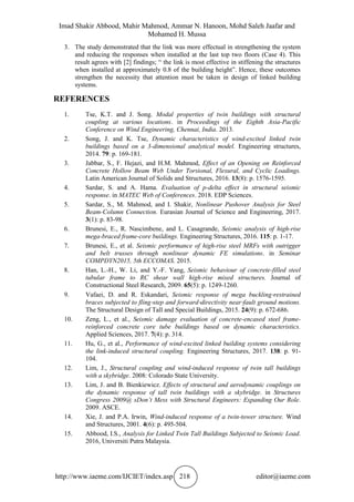 SEISMIC RESPONSE ANALYSIS OF LINKED TWIN TALL BUILDINGS WITH STRUCTURAL ...