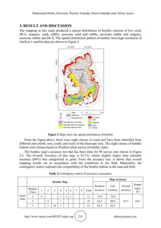 BENTHIC DIVERSITY MAPPING AND ANALYSIS BASE ON REMOTE SENSING AND SEASCAPE ECOLOGY APPROACH AT ...