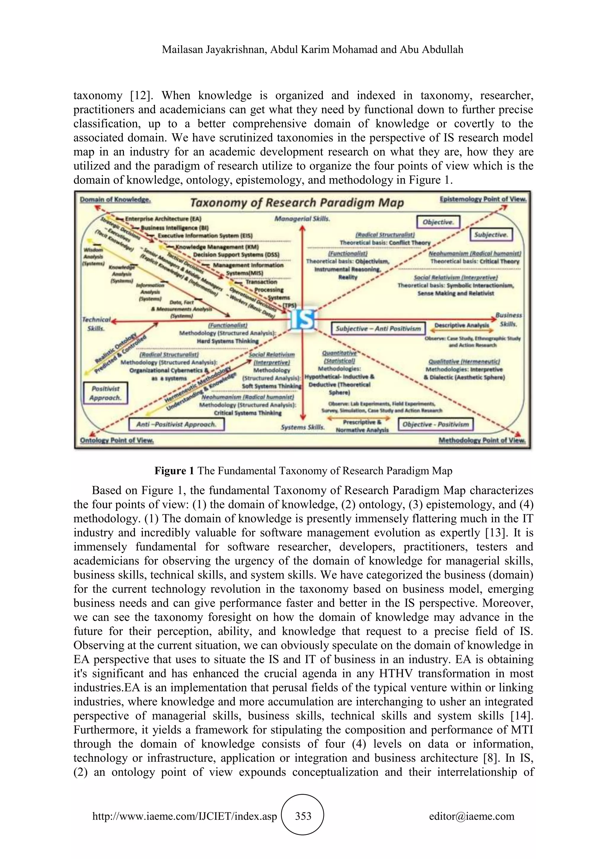 THE TAXONOMY OF ENTERPRISE ARCHITECTURE TOWARDS HIGH TECHNOLOGY HIGH ...