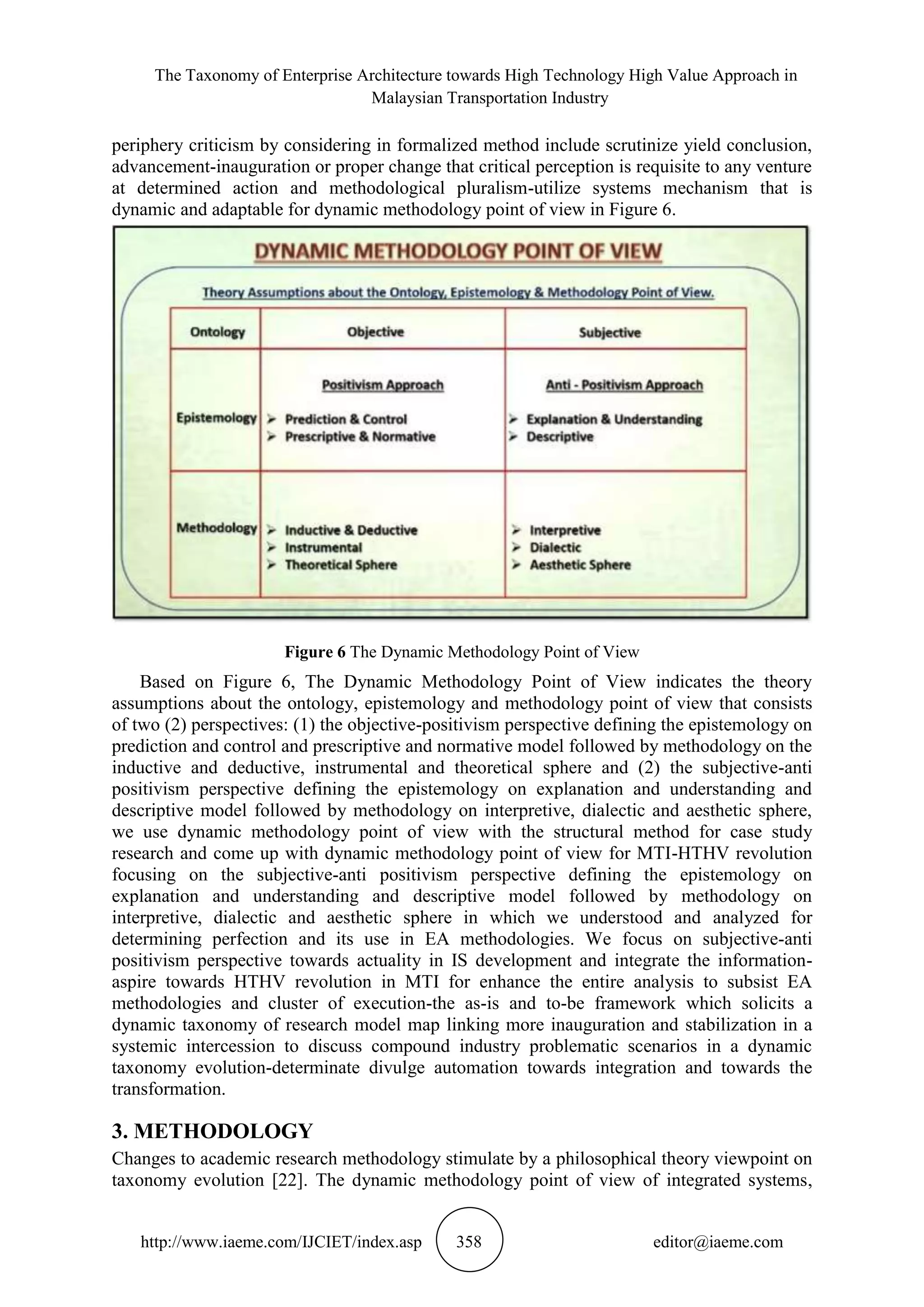 The Taxonomy Of Enterprise Architecture Towards High Technology High
