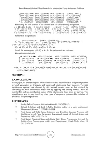 FUZZY DIAGONAL OPTIMAL ALGORITHM TO SOLVE INTUITIONISTIC FUZZY ASSIGNMENT PROBLEMS | PDF