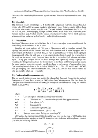 ASSESSMENT OF SAPLINGS OF MANGOSTEEN (GARCINIA MANGOSTANA L) IN ...