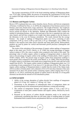 ASSESSMENT OF SAPLINGS OF MANGOSTEEN (GARCINIA MANGOSTANA L) IN ...