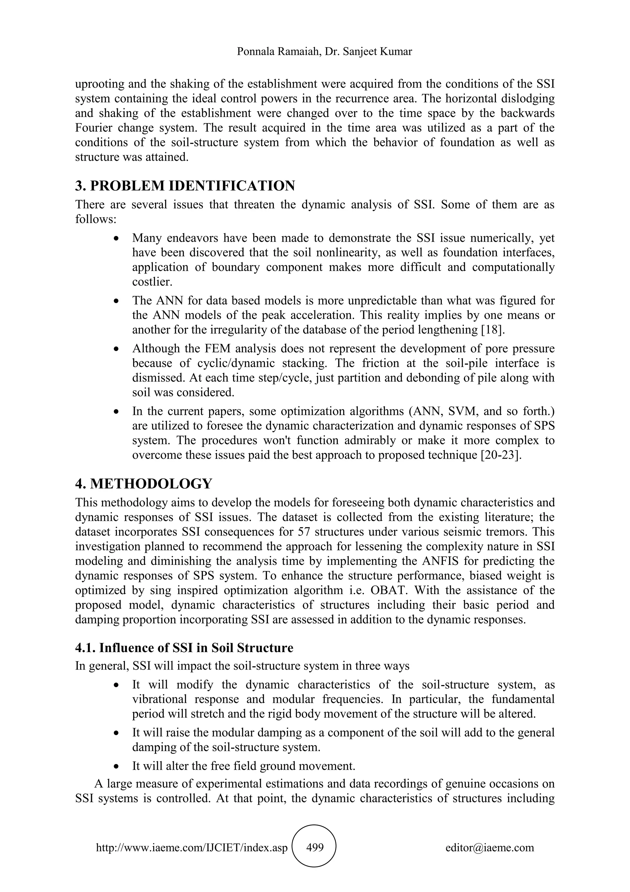 DYNAMIC ANALYSIS OF SOIL STRUCTURE INTERACTION (SSI) USING ANFIS MODEL ...