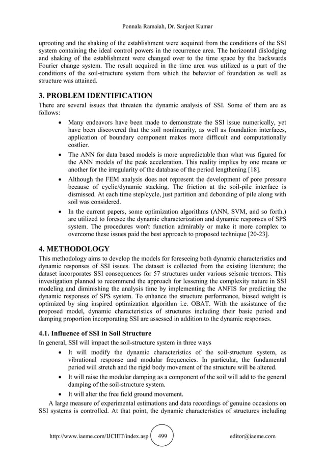 DYNAMIC ANALYSIS OF SOIL STRUCTURE INTERACTION (SSI) USING ANFIS MODEL WITH OBA MACHINE LEARNING ...