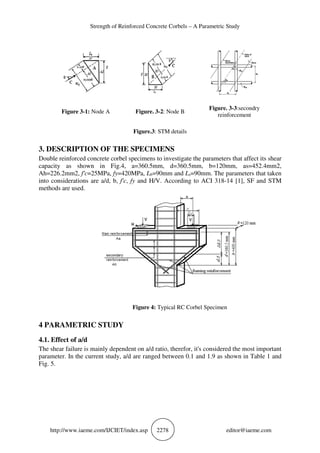 STRENGTH OF REINFORCED CONCRETE CORBELS – A PARAMETRIC STUDY | PDF