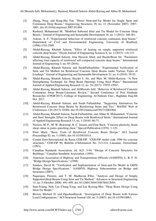 APPLYING DIFFERENT DECENTRALIZED LOADINGS ON RC CONTINUOUS DEEP BEAMS ...