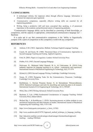 EFFECTIVE WRITING SKILLS – ESSENTIAL FOR CIVIL AND OTHER CORE ...