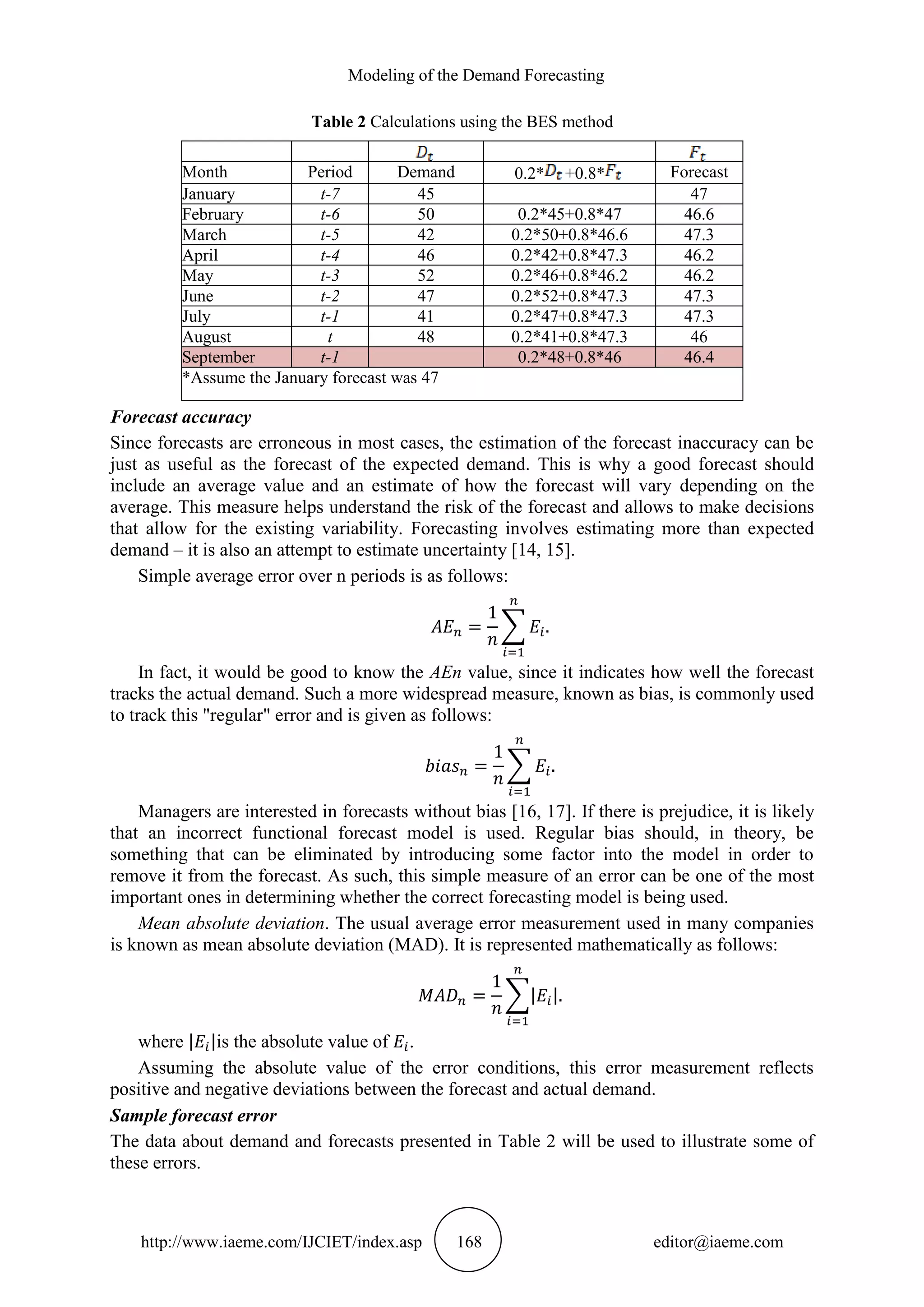 MODELING OF THE DEMAND FORECASTING | PDF