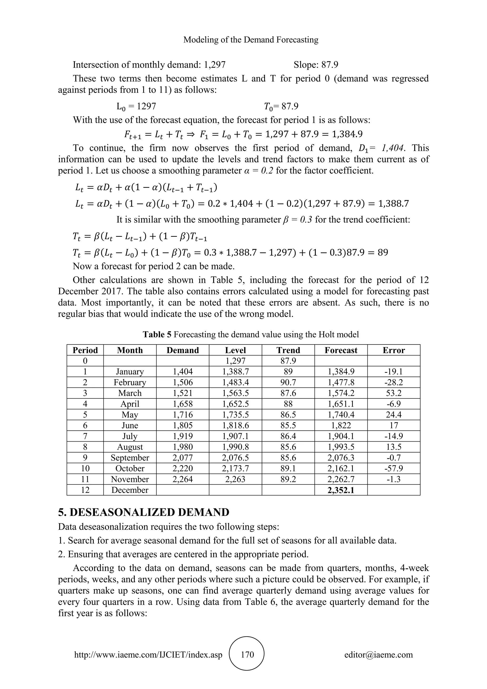 MODELING OF THE DEMAND FORECASTING | PDF