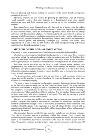 MODELING OF THE DEMAND FORECASTING | PDF