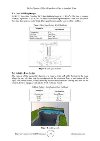 DESIGN PLANNING OF MICRO-HYDRO POWER PLANT IN JANGAILULU RIVER | PDF ...