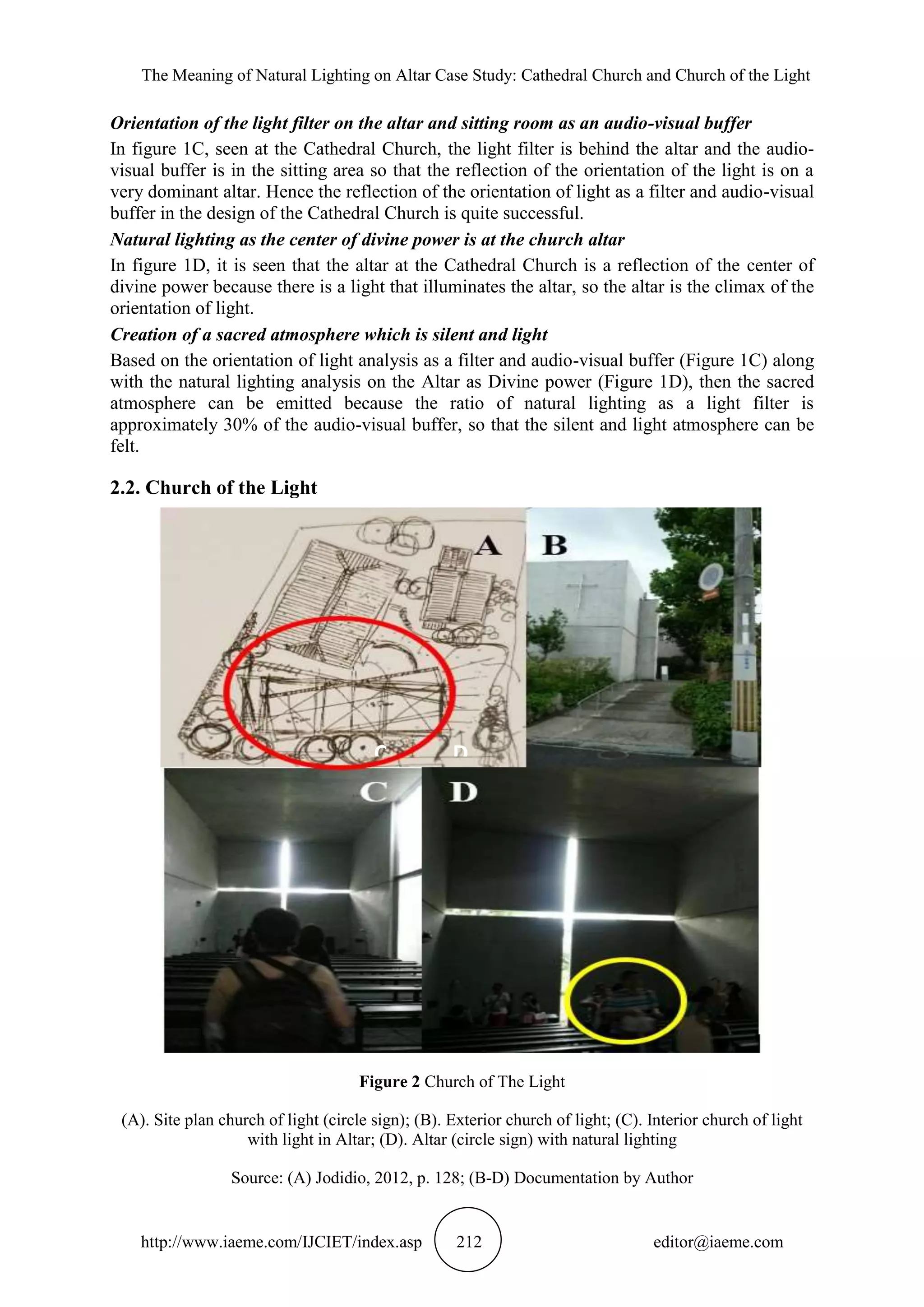 THE MEANING OF NATURAL LIGHTING ON ALTAR CASE STUDY: CATHEDRAL CHURCH ...