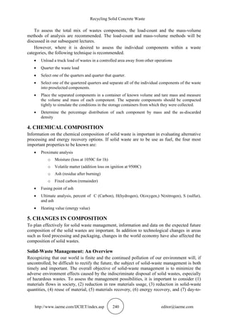 RECYCLING SOLID CONCRETE WASTE | PDF