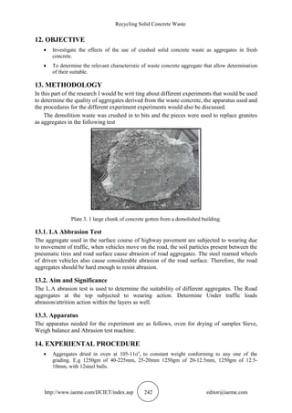 RECYCLING SOLID CONCRETE WASTE | PDF