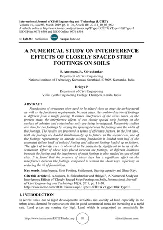 A NUMERICAL STUDY ON INTERFERENCE EFFECTS OF CLOSELY SPACED STRIP ...