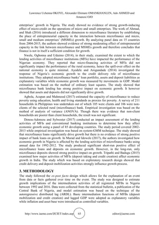 TECHNOLOGICAL ADVANCES IN MICROFINANCE BANKS AND ECONOMIC GROWTH IN NIGERIA | PDF