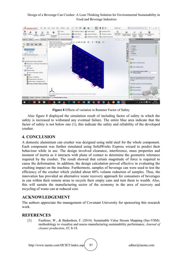 DESIGN OF A BEVERAGE CAN CRUSHER: A LEAN THINKING SOLUTION FOR ENVIRONMENTAL SUSTAINABILITY IN ...
