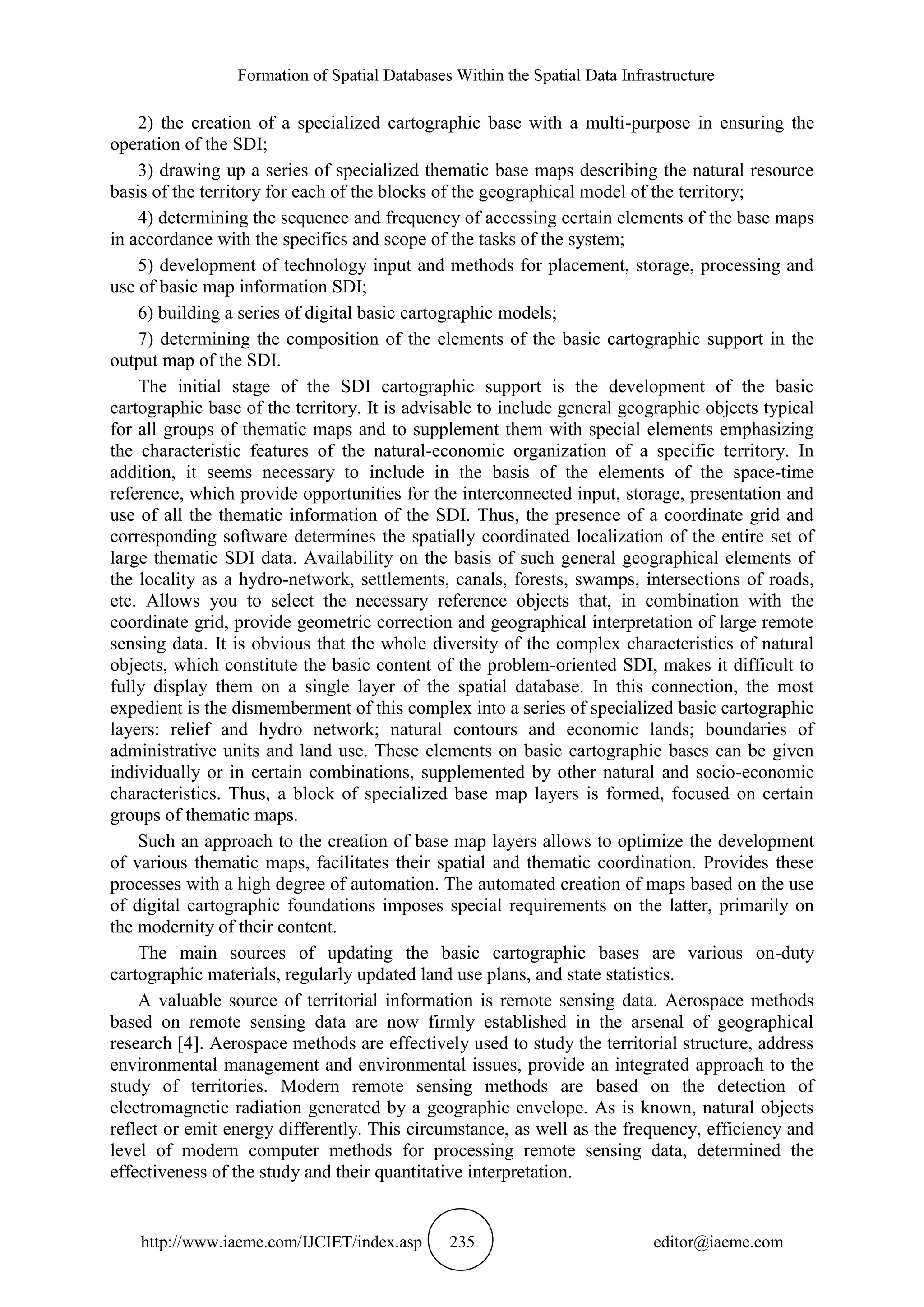 FORMATION OF SPATIAL DATABASES WITHIN THE SPATIAL DATA INFRASTRUCTURE | PDF | Databases ...