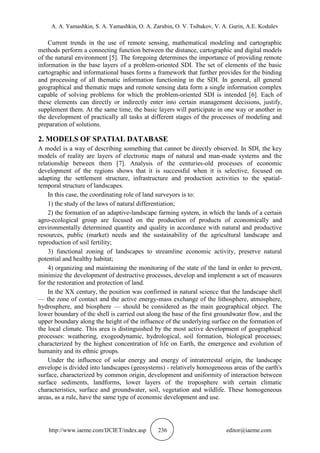 FORMATION OF SPATIAL DATABASES WITHIN THE SPATIAL DATA INFRASTRUCTURE ...