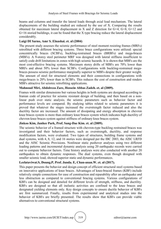 ANALYSIS OF STEEL FRAMES WITH BRACINGS FOR SEISMIC LOADS | PDF