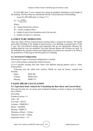 ANALYSIS OF STEEL FRAMES WITH BRACINGS FOR SEISMIC LOADS | PDF