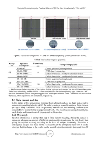 NUMERICAL INVESTIGATION ON THE PUNCHING BEHAVIOR OF RC FLAT SLABS STRENGTHENING BY TRM AND FRP | PDF