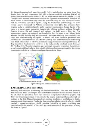 DEEP PERCOLATION CHARACTERTISTICS VIA SOIL MOISTURE SENSOR APPROACH IN ...