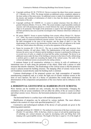 CONSTRUCTIVE METHODS OF PROTECTING BUILDINGS FROM SEISMIC EXPOSURE | PDF