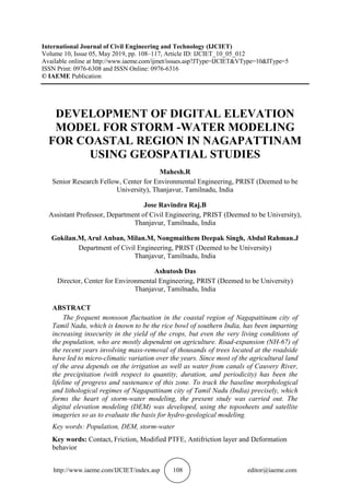DEVELOPMENT OF DIGITAL ELEVATION MODEL FOR STORM -WATER MODELING FOR ...