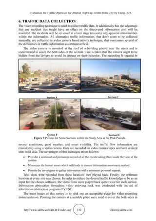EVALUATION THE TRAFFIC OPERATION FOR ARTERIAL HIGHWAYS WITHIN HILLA ...