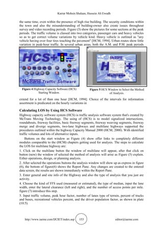 EVALUATION THE TRAFFIC OPERATION FOR ARTERIAL HIGHWAYS WITHIN HILLA ...