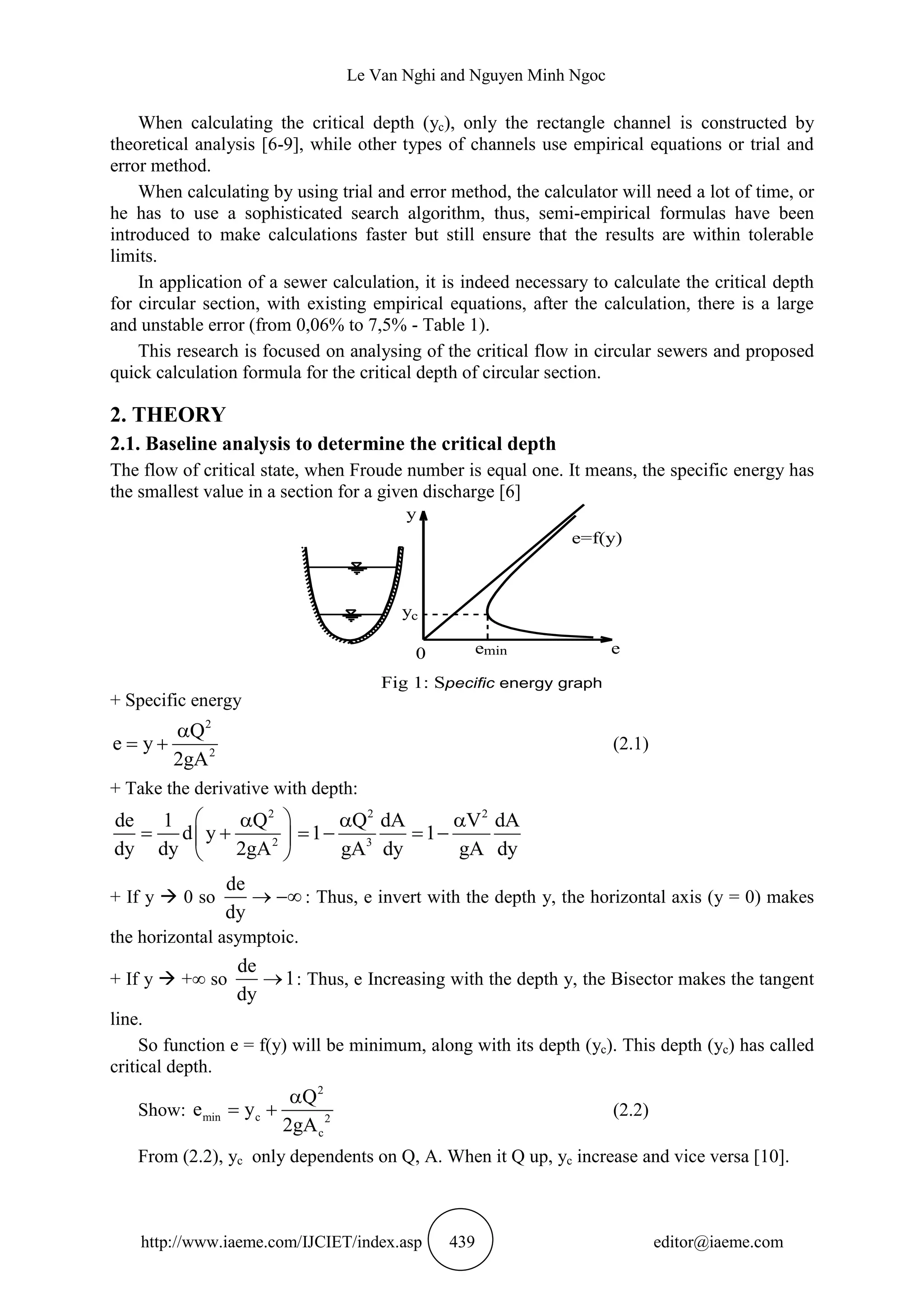 CREATING A NEW CRITICAL DEPTH EQUATION FOR GRADUALLY VARIED FLOW IN ...