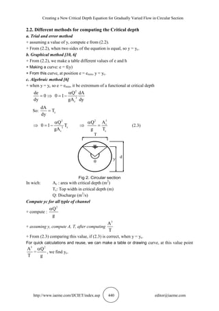CREATING A NEW CRITICAL DEPTH EQUATION FOR GRADUALLY VARIED FLOW IN ...