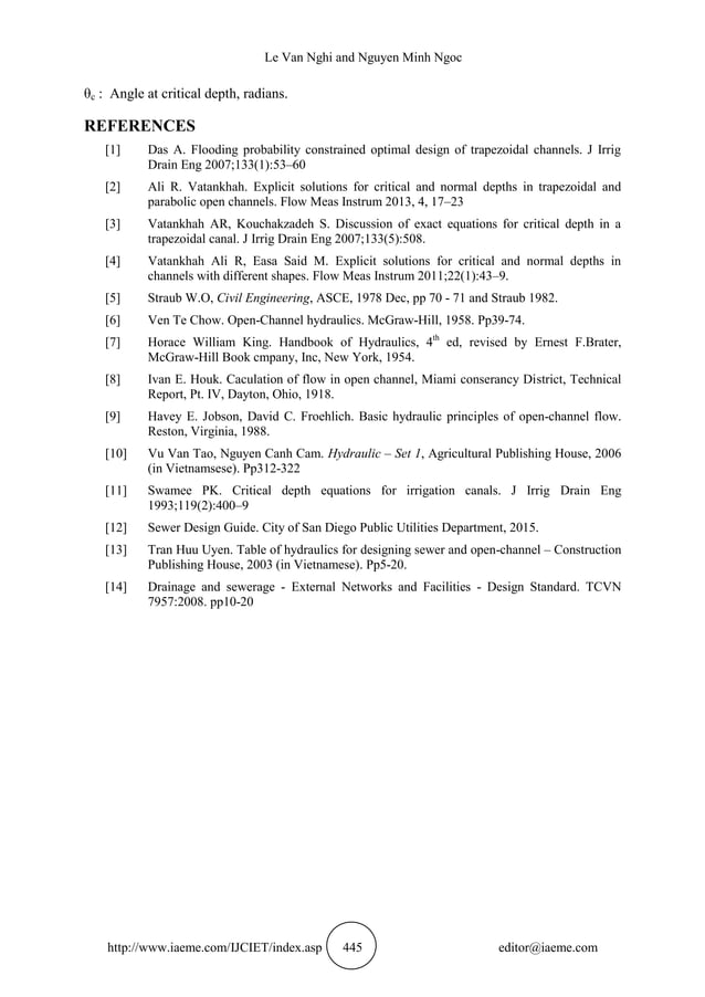 CREATING A NEW CRITICAL DEPTH EQUATION FOR GRADUALLY VARIED FLOW IN CIRCULAR SECTION | PDF