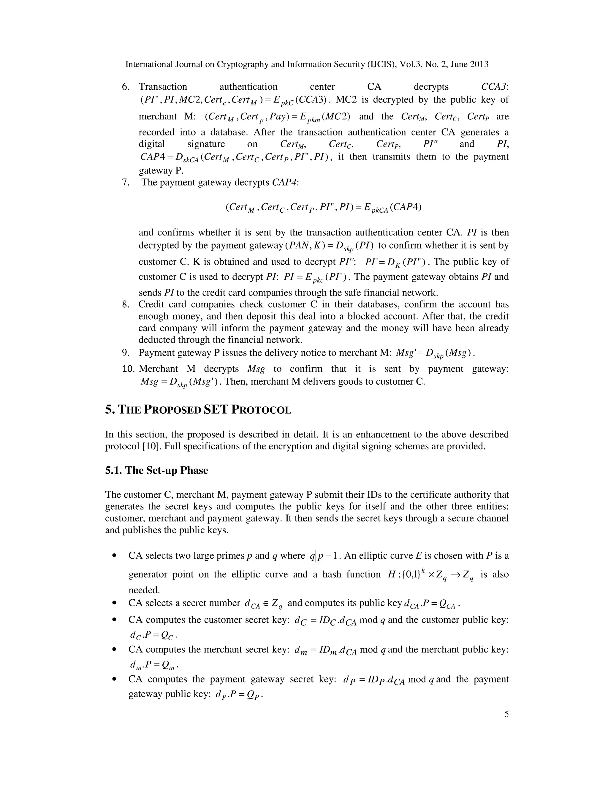 An Improvement To The Set Protocol Based On Signcryption | PDF
