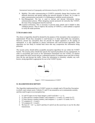 An Encryption Algorithm To Evaluate Performance Of V2v Communication In Vanet | PDF