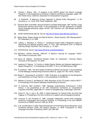 Named Entity Recognition System for Hindi Language: A Hybrid Approach | PDF