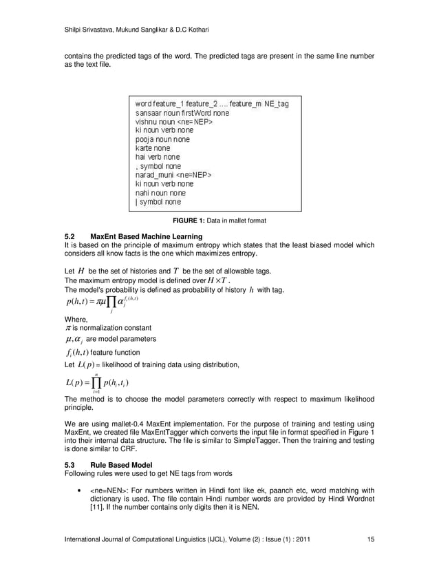 Named Entity Recognition System for Hindi Language: A Hybrid Approach | PDF | Databases ...