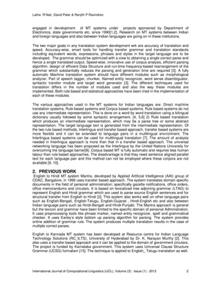 Design and Development of a Malayalam to English Translator- A Transfer ...