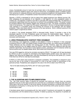 Implementation of Urdu Probabilistic Parser | PDF