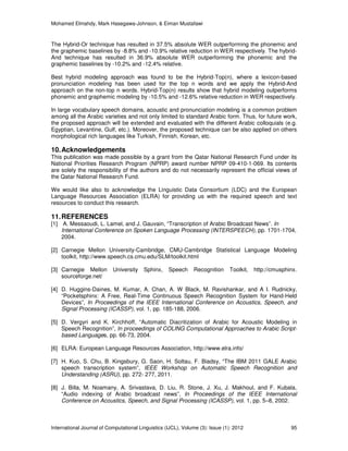 Hybrid Phonemic and Graphemic Modeling for Arabic Speech Recognition | PDF