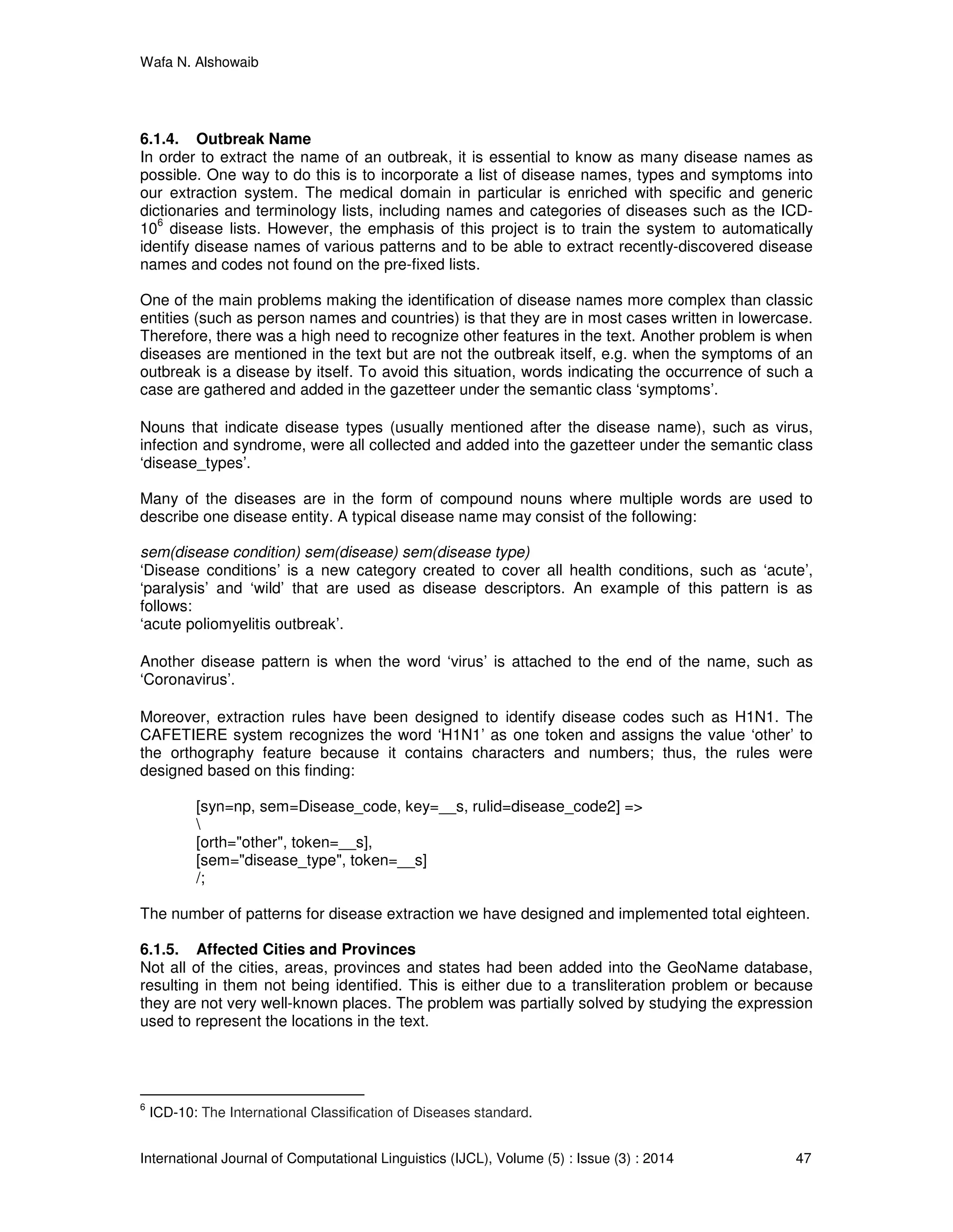 Rule Based Information Extraction From Disease Outbreak Reports Pdf Databases Computer