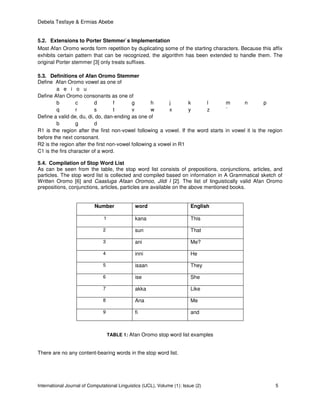 Designing a Rule Based Stemmer for Afaan Oromo Text | PDF