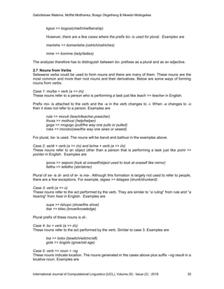 Setswana Noun Analyzer and Generator | PDF